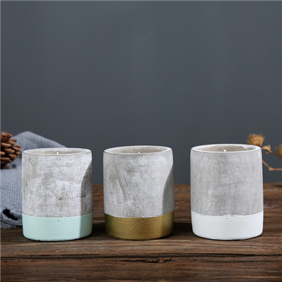 Cement luxury design concrete candle vessels | candle containers wholesale