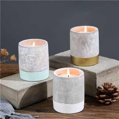 Cement luxury design concrete candle vessels | candle containers wholesale